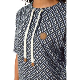 WITT Damen Sweatshirt im Druckmuster, eisblau-schwarz-gemustert, Gr&ouml;&szlig;e 36
