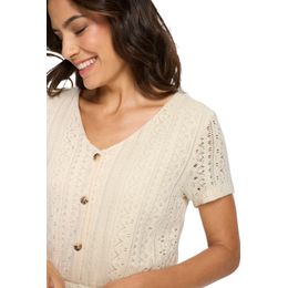 WITT Damen Jerseykleid im H&auml;kel-Look, champagner, Gr&ouml;&szlig;e 22