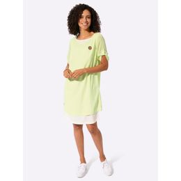 WITT Damen Webkleid in pflegeleichter Qualität, pistazie-ecru, Größe 38
