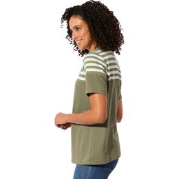 WITT Damen Sweatshirt mit platziertem Druckmuster, khaki-ecru, Gr&ouml;&szlig;e 54