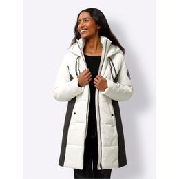 Heine Witt Damen Longjacke mit Kapuze, champagner, Gr&ouml;&szlig;e 42