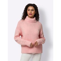Heine Witt Damen Rollkragenpullover mit Strukturstrick, altrosa, Gr&ouml;&szlig;e 44