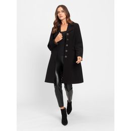 Heine Witt Damen Kurzmantel mit Leo-Futter, schwarz, Gr&ouml;&szlig;e 42