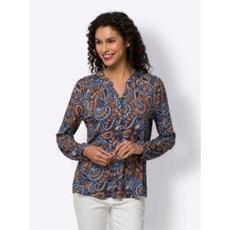 Heine Witt Damen Druckbluse mit Paisley-Muster, cognac-aqua-bedruckt, Gr&ouml;&szlig;e 34