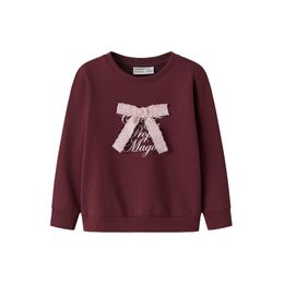 name it Sweatshirt 'NMFSETINA' M&auml;dchen Gr&ouml;&szlig;e 104 rosa / burgunder / wei&szlig;