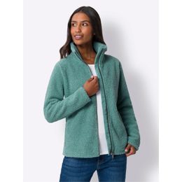 Heine Witt Damen Freizeitjacke aus Teddy-Fleece, salbei, Gr&ouml;&szlig;e 34