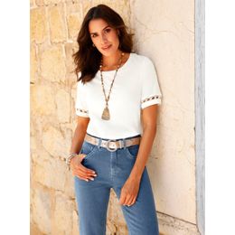 Heine Damen Kurzarmshirt, Natur, Gr. 36, T-Shirts, 100% Baumwolle
