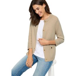 WITT Damen Strickjacke mit goldfarbenen Kn&ouml;pfen, sand, Gr&ouml;&szlig;e 38