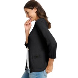 WITT Damen Strickjacke mit goldfarbenen Kn&ouml;pfen, schwarz, Gr&ouml;&szlig;e 46