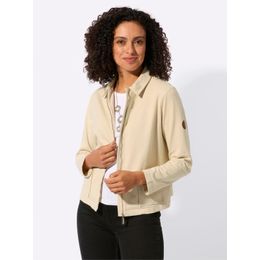 WITT Damen Sweatjacke aus reiner Baumwolle, sand, Gr&ouml;&szlig;e 36
