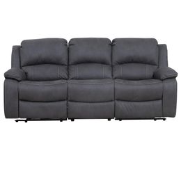 Roller 3-Sitzer-Sofa - anthrazit - Microfaser - mit Relaxfunktion
