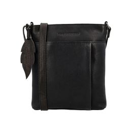 HIDE & STITCHES Leder-Umhängetasche in Schwarz - (B)17 x (H)20 x (T)2 cm - 28% | Damen-taschen