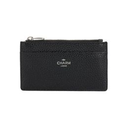 Charm Leder-Geldbörse in Schwarz - (B)13,5 x (H)7,5 x (T)1 cm - 19% | Portemonnaies-etuis