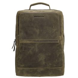 HIDE & STITCHES Leder-Rucksack in Khaki - (B)30 x (H)40 x (T)10 cm - 59% | Damen-taschen