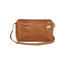 Anna Morellini Leder-Umhängetasche "Luigina" in Hellbraun - (B)25 x (H)16 x (T)7 cm - 71% | Damen-taschen