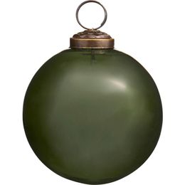 IB Laursen Weihnachtskugel aus Glas H&ouml;he 10, &Oslash; 7.6 cm, gr&uuml;n skandinavische Deko Online Shop