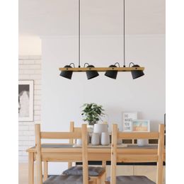 Eglo Leuchten EGLO HORNWOOD-Z Hängeleuchte LED Braun, Schwarz, 4-flammig, Farbwechsler