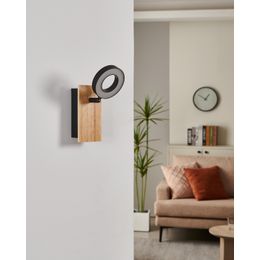 Eglo Leuchten EGLO RIELVES Wandleuchte LED Braun, Schwarz