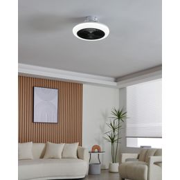 Eglo Leuchten EGLO KOSTRENA Leuchte mit Ventilator LED Schwarz, Weiß, Fernbedienung