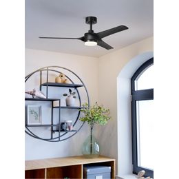 Eglo Leuchten EGLO ORCUTT Deckenventilator LED Schwarz, Fernbedienung