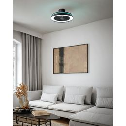 Eglo Leuchten EGLO VALLONIA Leuchte mit Ventilator LED Schwarz, Fernbedienung, Farbwechsler