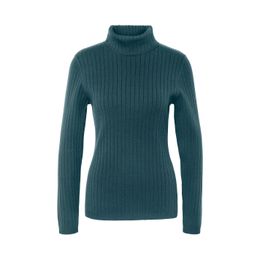 Tchibo - Gerippter Rollkragenpullover - Damen - Gr. S - petrol