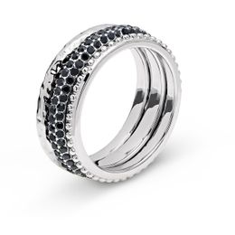Tchibo - Ring-Set &raquo;Black&laquo; - Damen - Gr. 19 - silber