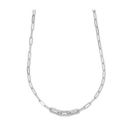 Tchibo - Kette mit Glaskristallsteinen &raquo;Paperlink&laquo; - silber