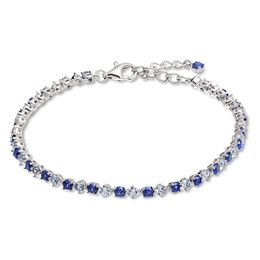 Tchibo - 925 Silber Armband Tennis &raquo;Royal Blue/White&laquo; - silber