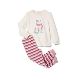 Tchibo - Kinder-Nicki-Pyjama - Gr. 110/116 - creme/gestreift