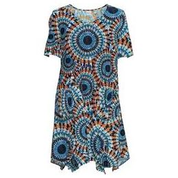 DW-Shop Viskose-Kleid, Druck blau, 44