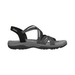 Skechers f&uuml;r Damen. 163117 Sandalen Reggae Slim Turn it up schwarz (41), Wohnung, 1 bis 3 cm, Keine, L&auml;ssig