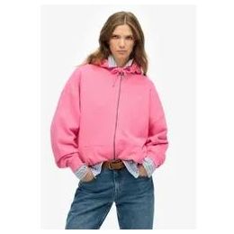 Superdry f&uuml;r Damen. W2012350A Studios Rosa Sweatshirt mit Rei&szlig;verschluss (M), L&auml;ssig, Recyceltes Polyester, Nachhaltig