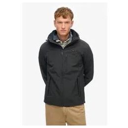 Superdry f&uuml;r Herren. M5012103A Trekker Softshell-Kapuzenjacke schwarz (L), L&auml;ssig, Polyester