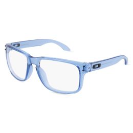 Oakley OX8156 Brille Herren | Fassung: Vollrand, Quadratisch, Blau Transparent