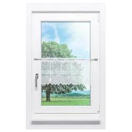 Scheibengardine Lysel - Kleeblatt Design " (Bx H) 175,5cm * 30cm" Weiß/reinweiß