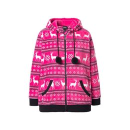 Ulla Popken Sweatjacke Damen Gr&ouml;&szlig;e XXL/XXXL pink / schwarz / wei&szlig;