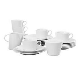 ESMEYER Heike Kaffeeservice, 20‑tlg., mit Zuckerdose und Milchgießer, Caterado Porzellan, uni weiß