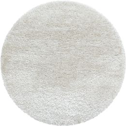 Hochflor-Teppich Ayyildiz Teppiche "BRILLIANT 4200", beige (natur), H:50mm &Oslash;:80cm, Polypropylen (PP), Teppiche, auch in rechteckig, Langflor, Shaggy, Wohnzimmer