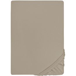 Spannbettlaken Biberna "Conny", blau (basalt), 1 Stk., Jersey-Elasthan, 140-160x200-220 40, Jersey-Elasthan, Obermaterial: 95% Baumwolle, 5% Elasthan, Bettlaken, hochwertiges Jersey-Elasthan geeignet für Wasser- und Boxspringbetten