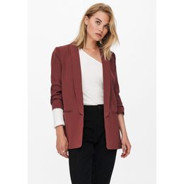 Kurzblazer Only "ONLELLY 3/4 LIFE BLAZER TLR NOOS", Damen, Gr. 36S, rot (sable), Web, Obermaterial: 95% Polyester, 5% Elasthan, unifarben, sehr figurbetont normal, Blazer, mit 3/4 Ärmel
