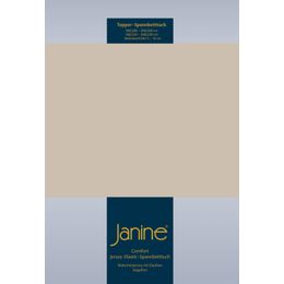 Spannbettlaken Janine "TOPPER 5001", grau (naturell), 1 Stk., Jersey-Elasthan, 180x200 180x210 180x220 190x200 200x200 200x210 200x220 10, Jersey-Elasthan, Obermaterial: 95% Baumwolle, 5% Elasthan, Bettlaken, mit Rundumgummizug