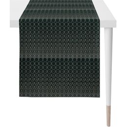 Tischläufer Apelt "1308 Loft Style, Jacquard", schwarz (schwarz, anthrazit), B:48cm L:140cm, Polyester, Tischdecken, Fleckschutz