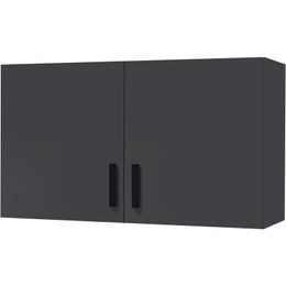 Hängeschrank KOCHSTATION "KS-Toronto, Breite 100 cm", schwarz (anthrazit, grafitgrau), B:100cm H:57cm T:34cm, Spanplatte, Schränke
