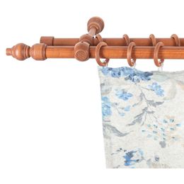 Gardinenstange SN DECO GROUP "Filigrano" Gr. 2, braun (eichefarben), L:140cm, Holzwerkstoff, Gardinenstangen, 28 mm, Holz, verschiedene L&auml;ngen und Farben, Komplettset