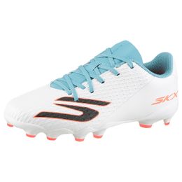 Fußballschuh Skechers "JR YOUTH FG, Skechers Skx_2 Jr Youth Mg", Gr. 34, wtqp weiß, Lederimitat, Schuhe, Kunstrasenschuh unterstützt multidirektionale Bewegungen