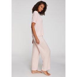 T-Shirt s.Oliver, Damen, Gr. 32/34, rosa, meliert, Rippware, Obermaterial: 92% Viskose (LENZING™), 8% Elasthan, meliert, lässig geschnitten, Rundhals, Shirts, Aus weicher Rippqualität
