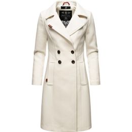 Wintermantel Navahoo "Wooly", Damen, Gr. M (38), weiß, Obermaterial: 90% Acryl, 8% Viskose, 2% Elasthan; Innenfutter: 100% Polyester; Ärmelfutter: 100% Polyester, tailliert ca. Mitte Oberschenkel, Ärmel ohne Ärmelschlitz normaler Saum, Mäntel, edler Damen Trenchcoat in Wollmantel-Optik