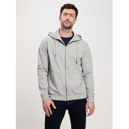 Cross Jeans Sweatjacke in Hellgrau - 50% | Größe M | Herren-sweatshirts-jacken