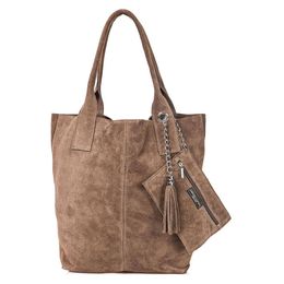 Florence Bags Leder-Shopper "Croas" in Hellbraun - (B)33 x (H)40 x (T)15 cm - 79% | Damen-taschen